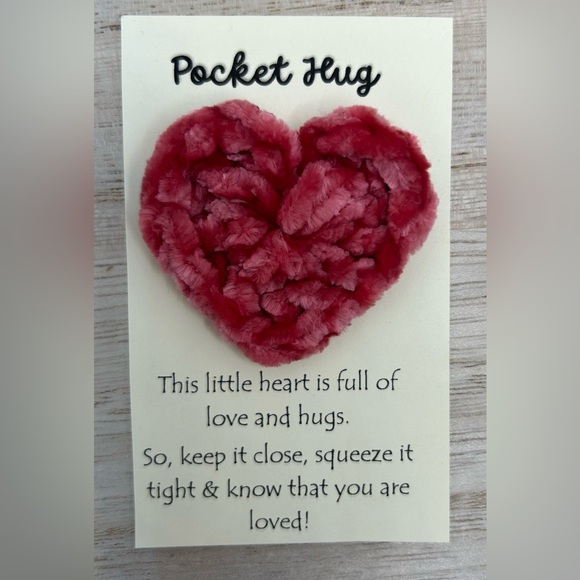 Hand Crafted | Design | Handmade Pocket Hug Crochet Pink Velvet Heart ...